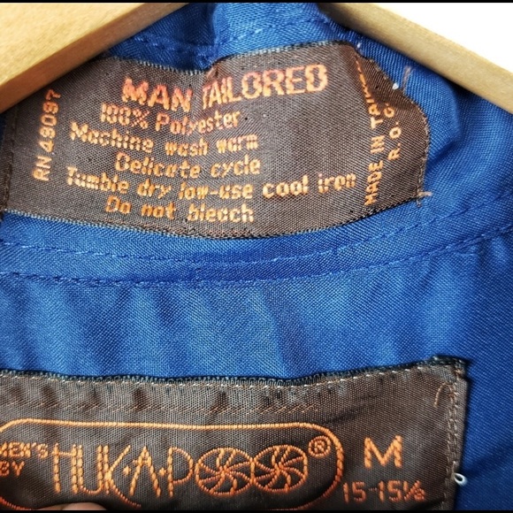 Huk A Poo | Shirts | Vintage Huk A Poo Blue Button Down Dress Shirt M ...